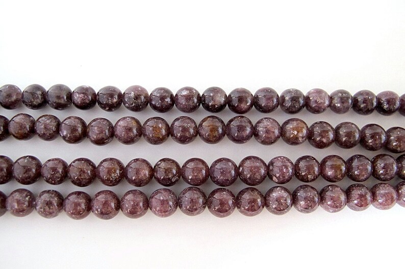 Genuine Lepidolite round beads. Purple Lepidolite beads 8mm | Etsy