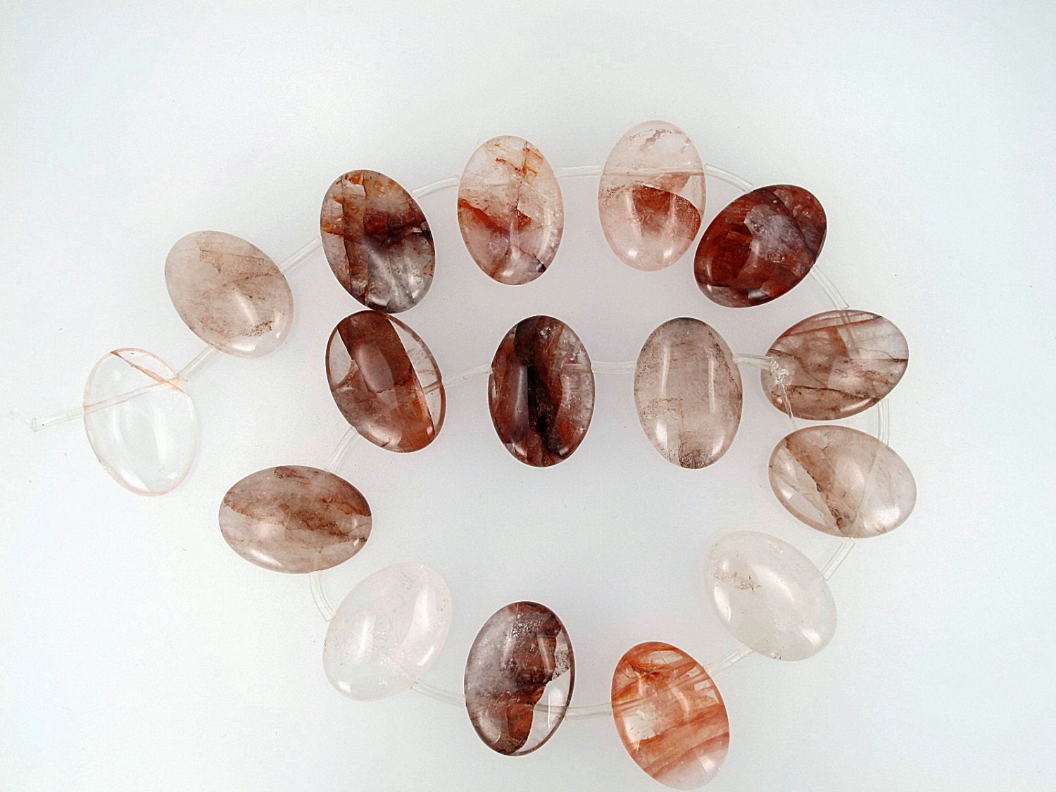 Natural Hematid Quartz Oval Beads 18x25mm. Natural Red Quartz Beads ...