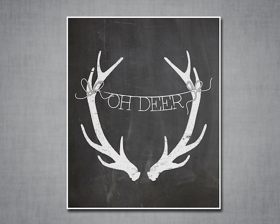 Oh Deer Chalkboard Art Print | Etsy
