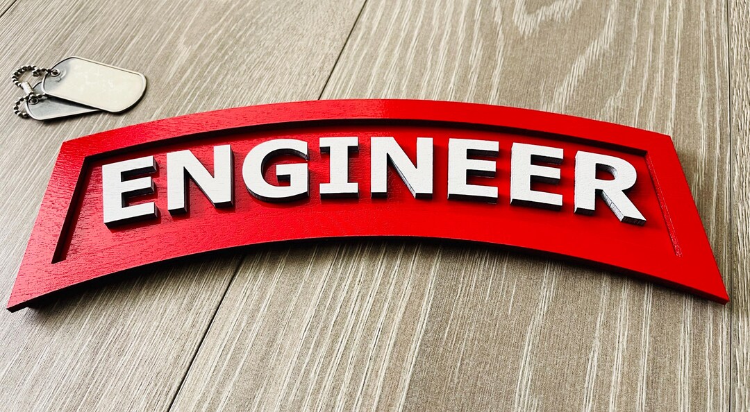 ENGINEER Tab Plaque - Army Engineer Gift - Military Wall Decor - Etsy