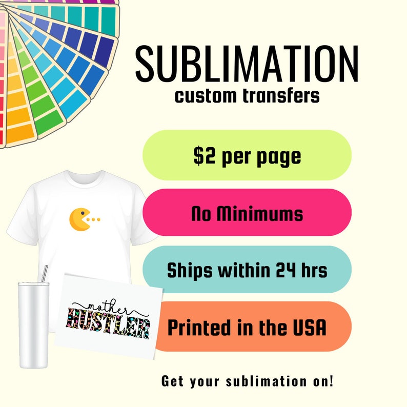 Custom Sublimation Transfer Prints Made to Order & Ships Within 24hrs ...