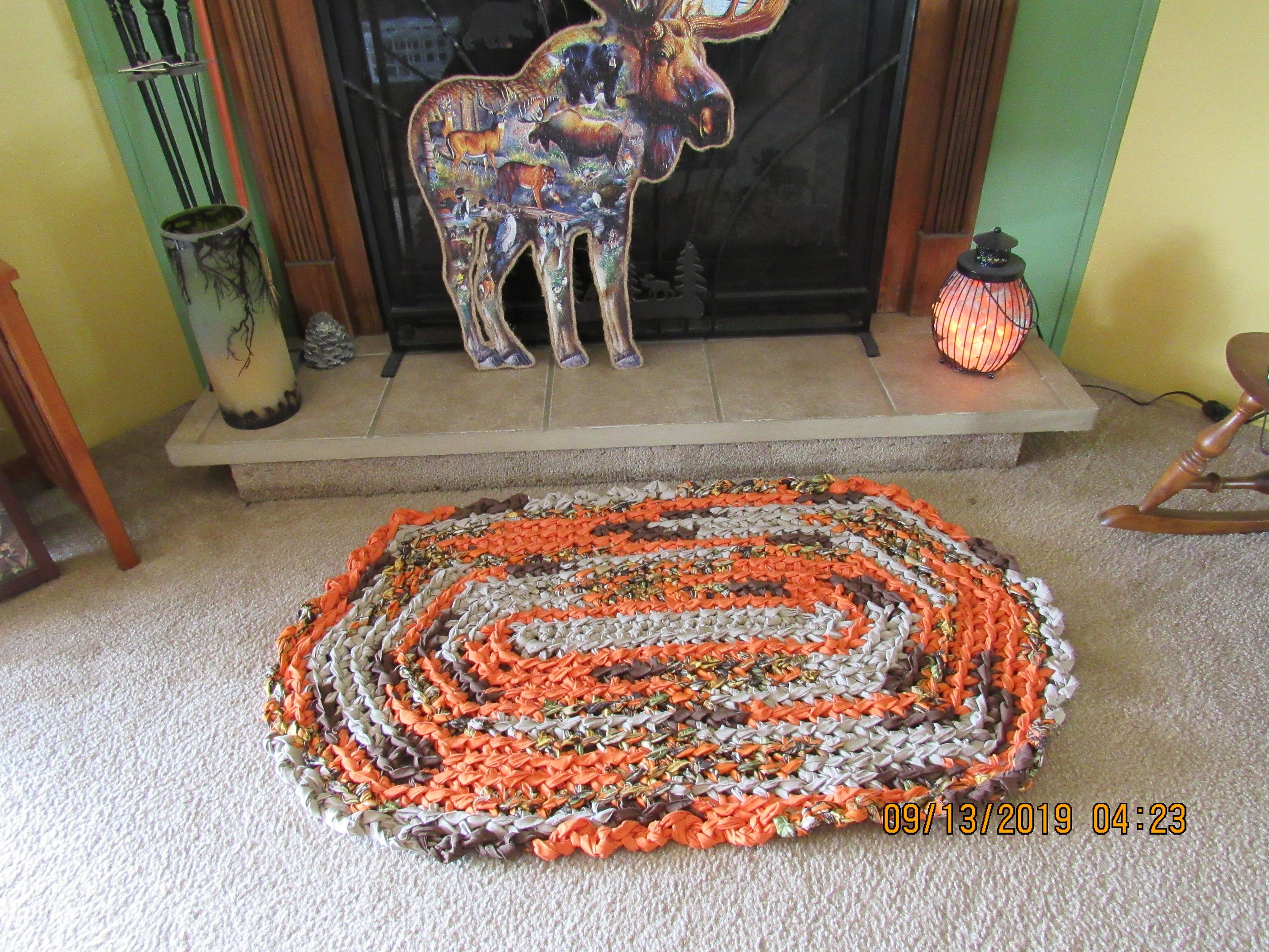 Orange, Brown, Tan Handmade Crocheted Rag Rug CP218 - Etsy