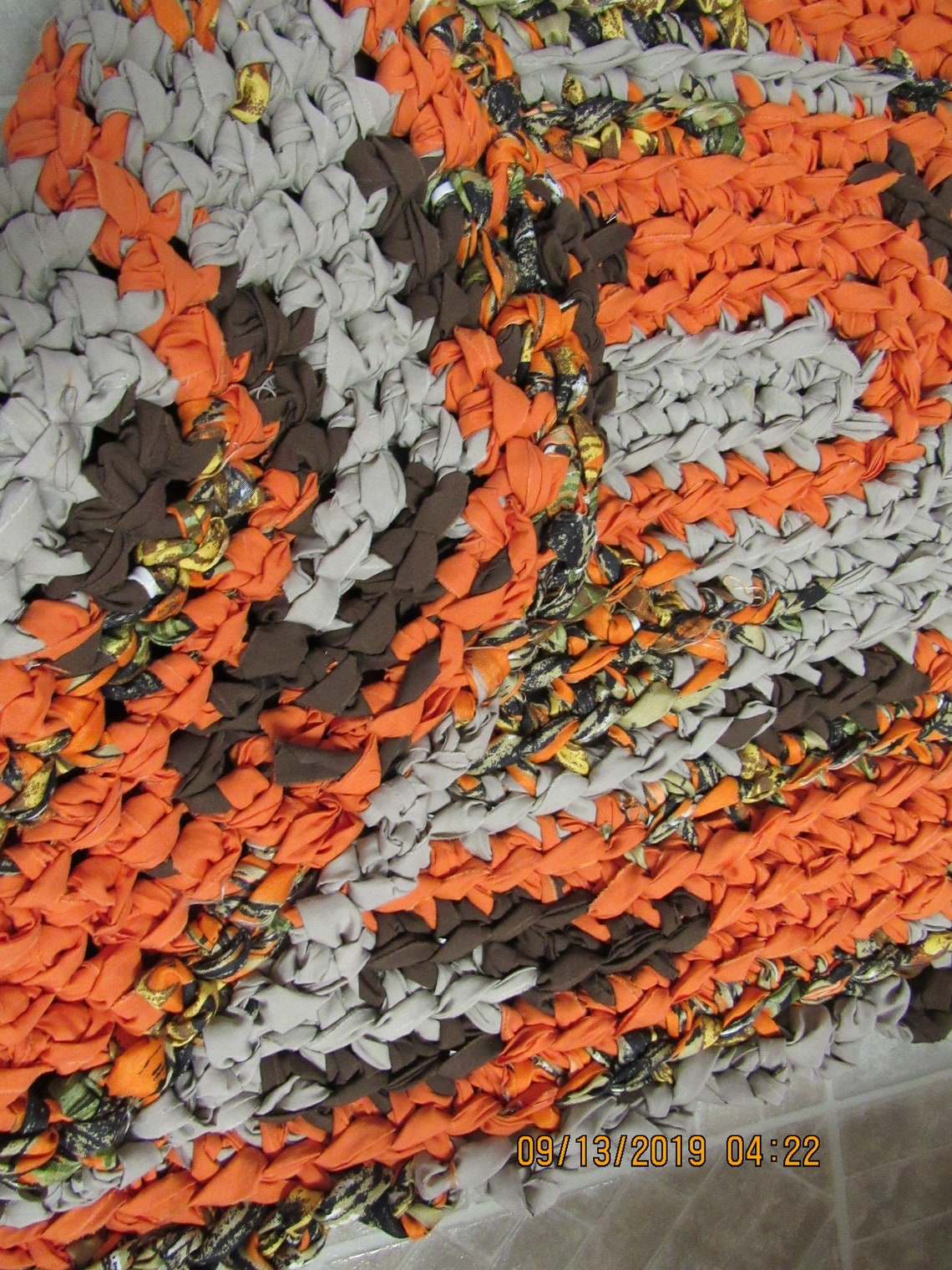 Orange, Brown, Tan Handmade Crocheted Rag Rug CP218 - Etsy