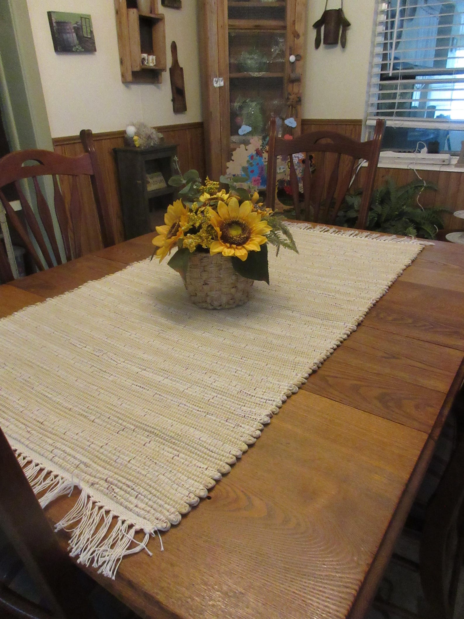 Woven Rag Rug. Two Shades of Tan With Sprinkles of Brown. Measures 25 ...