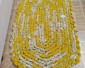 Blue and Yellow Rug Jelly Roll Rug Rag Rug Boho Rug 30 X - Etsy