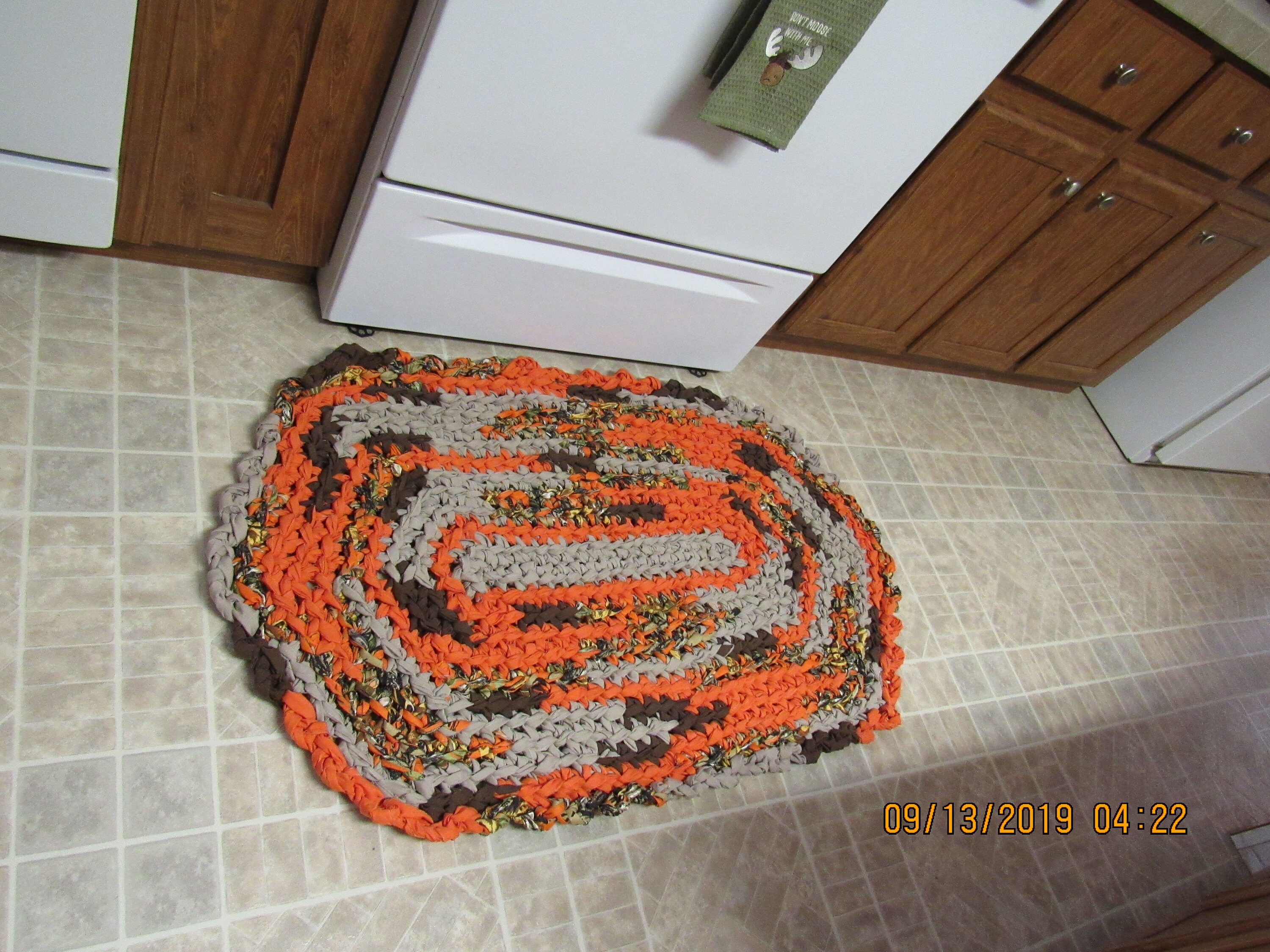 Orange, Brown, Tan Handmade Crocheted Rag Rug CP218 - Etsy