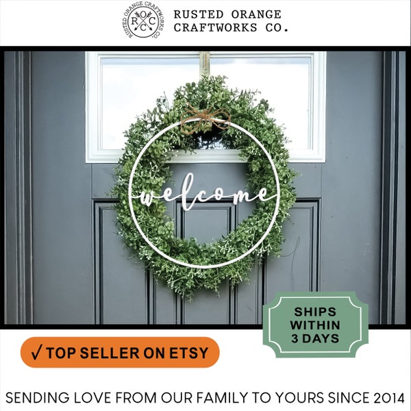 Round Welcome Signs for Front Door - Etsy
