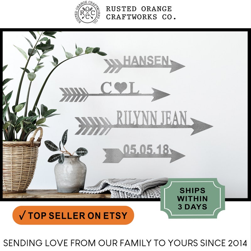 Small Metal Arrow Heart - Etsy