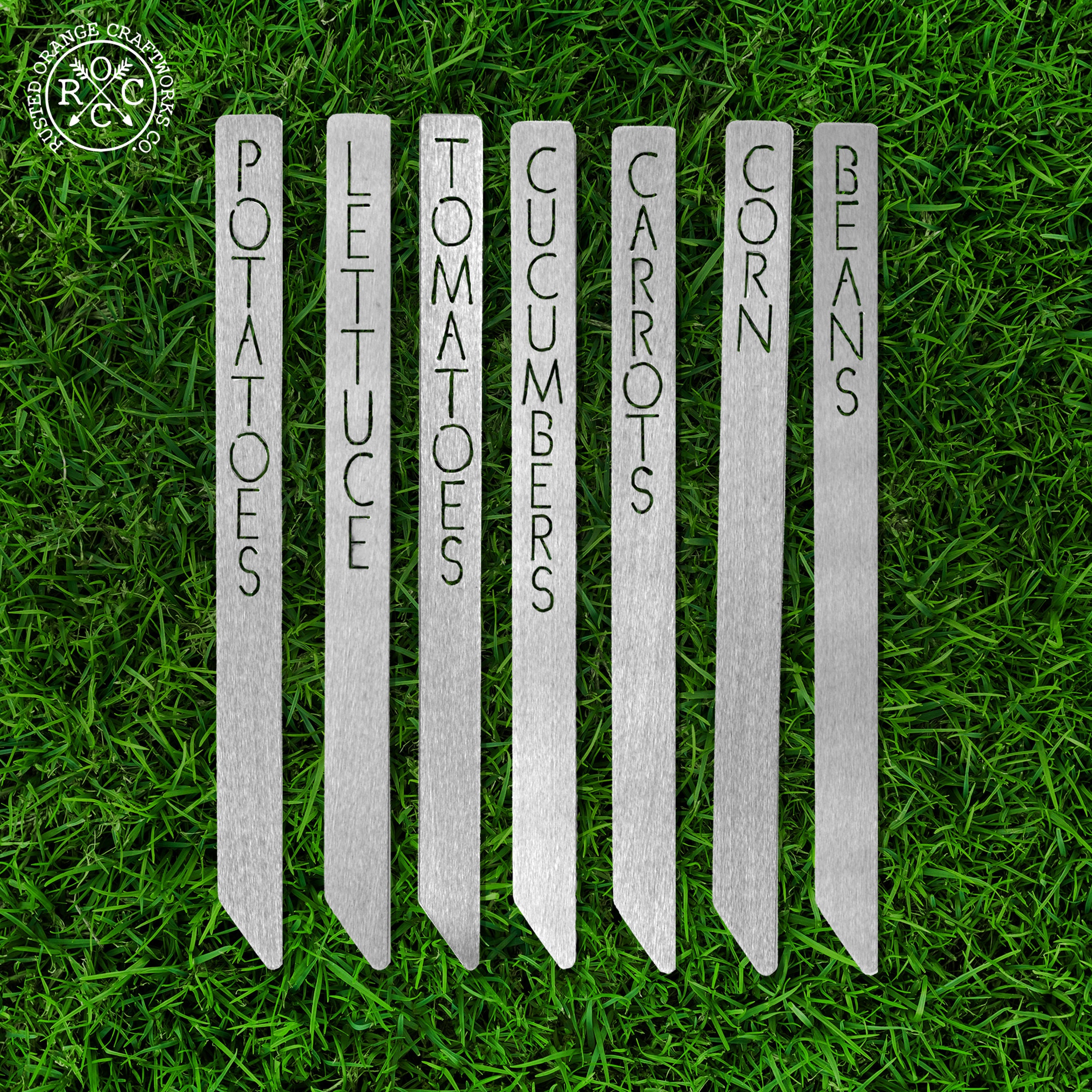 Metal Garden Markers: 15" Plant Labels, Rustic Farm Decor - Etsy