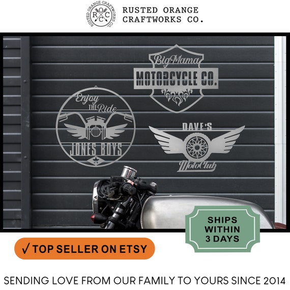 RUSTED ORANGE Motorcycle Life Signs Custom Garage Sign - Etsy