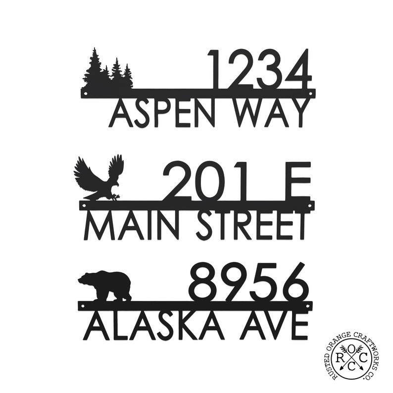 Modern Metal House Number Sign: Personalized Outdoor Address Plaque - Etsy