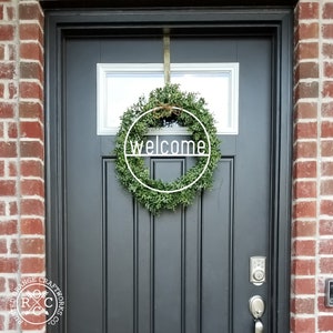 RUSTED ORANGE Welcome Circle Greeting Print Sign for Front Porch ...