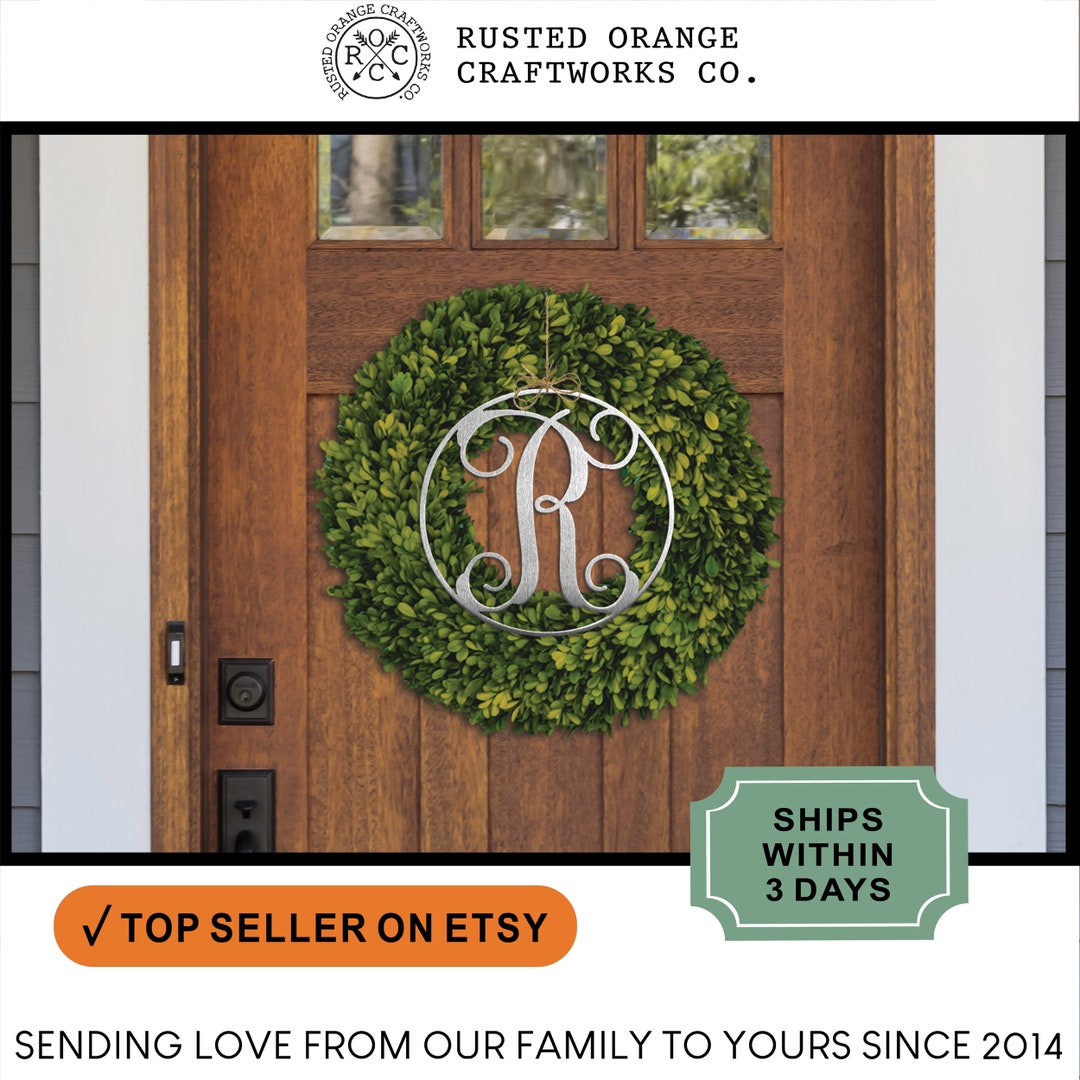 Metal Letter Monogram: Single Letter Family Initial Sign (10x10 Inches ...
