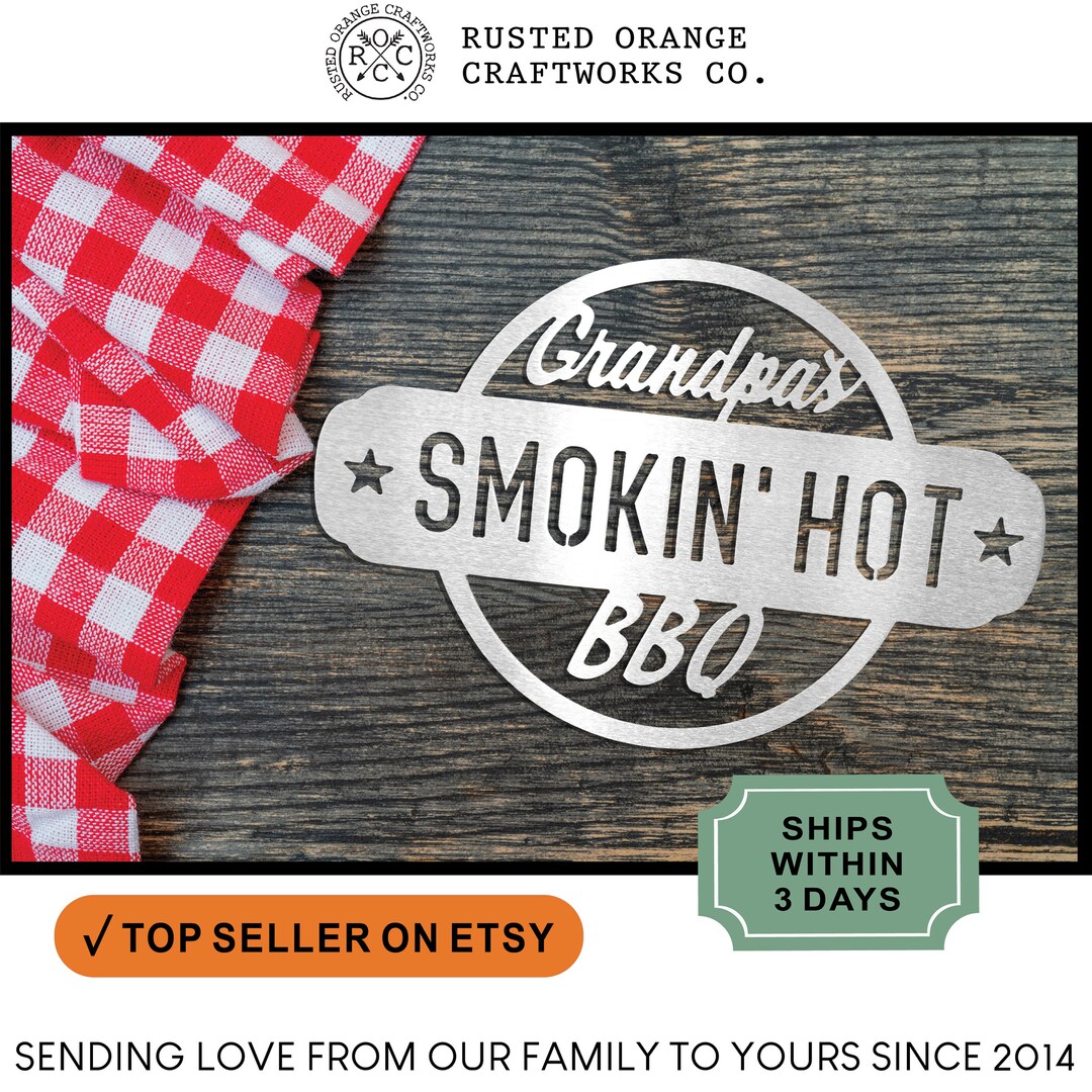 Personalized BBQ Sign: Custom Smokin' Hot Barbecue Decor - Etsy