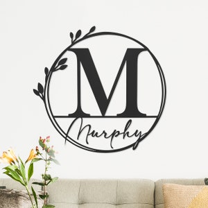 Floral Leaves - Outdoor Monogram Wreaths for Front Door - Monogram Wall ...