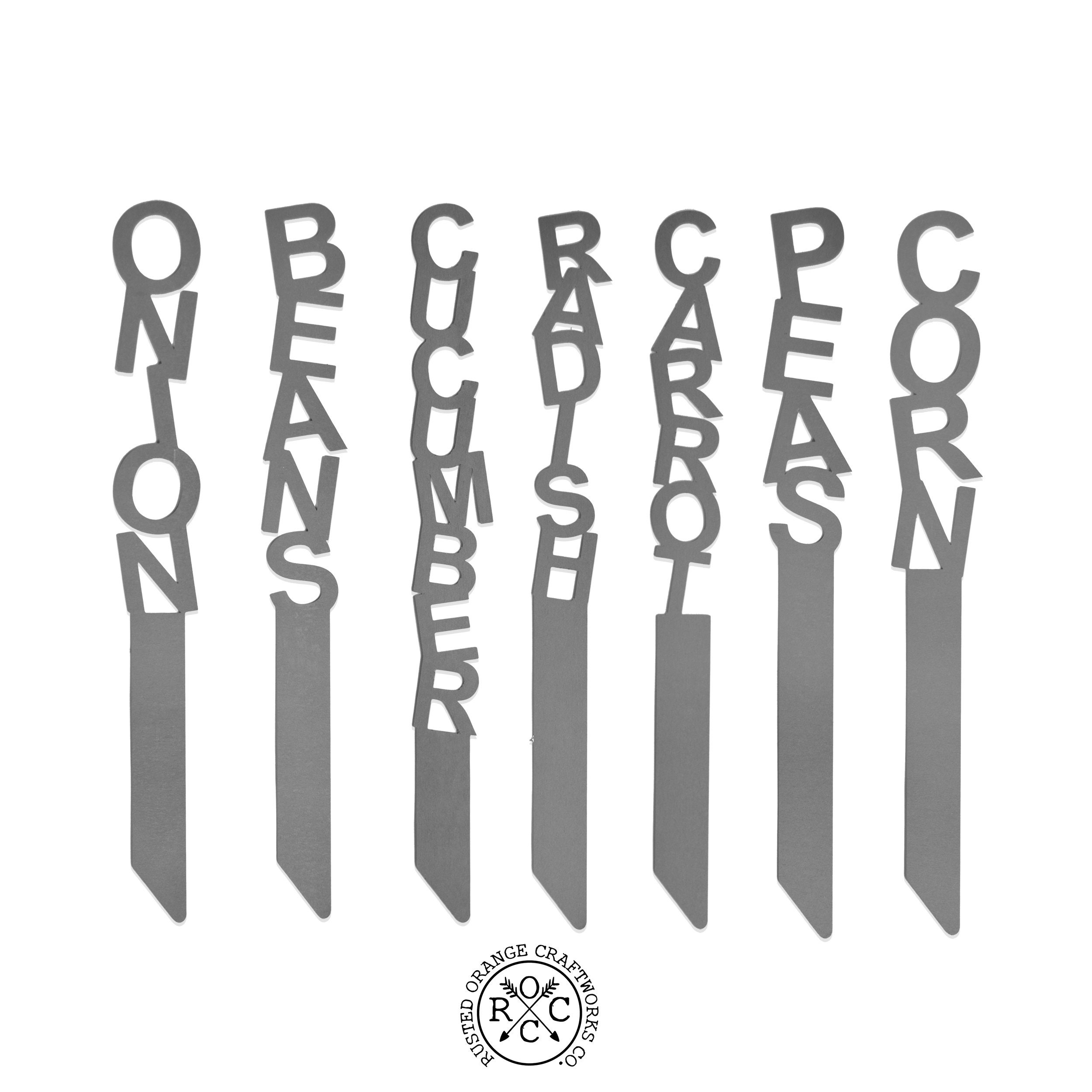 Personalized Metal Garden Plant Markers: Vertical Stacked Name Stakes ...
