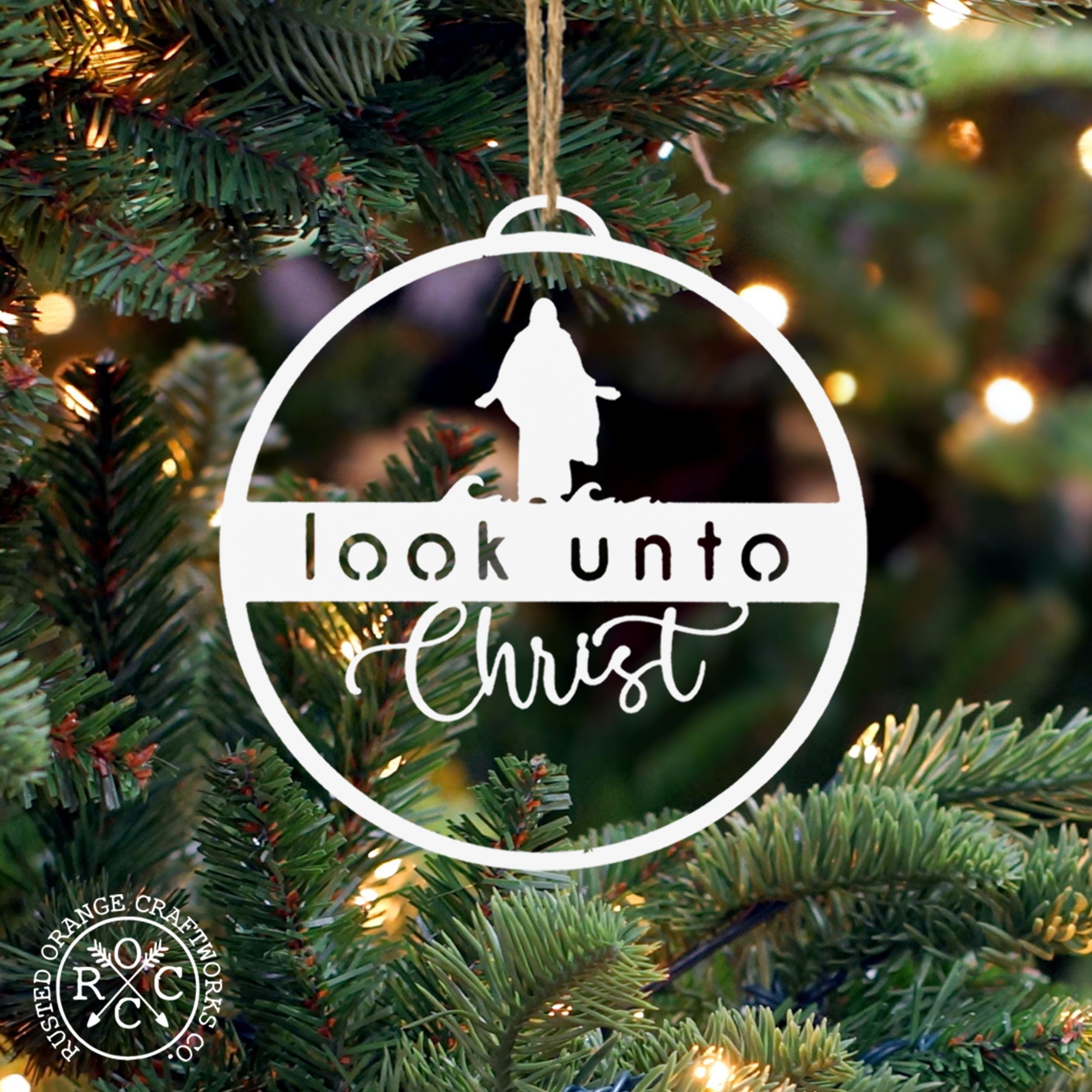 Look Unto Christ Metal Sign: LDS Youth Theme Decor, Keychain, Ornament ...