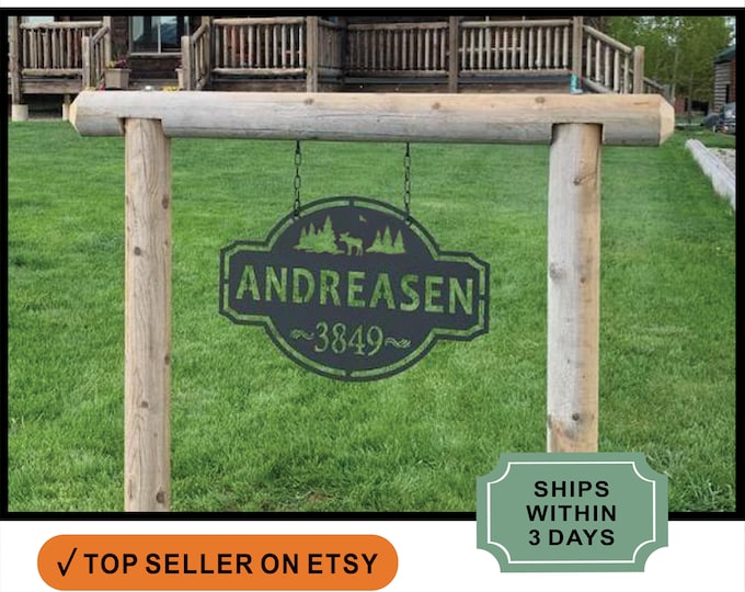 Rustic Cedar Driveway Address Sign for Estates Residential Exterior ...