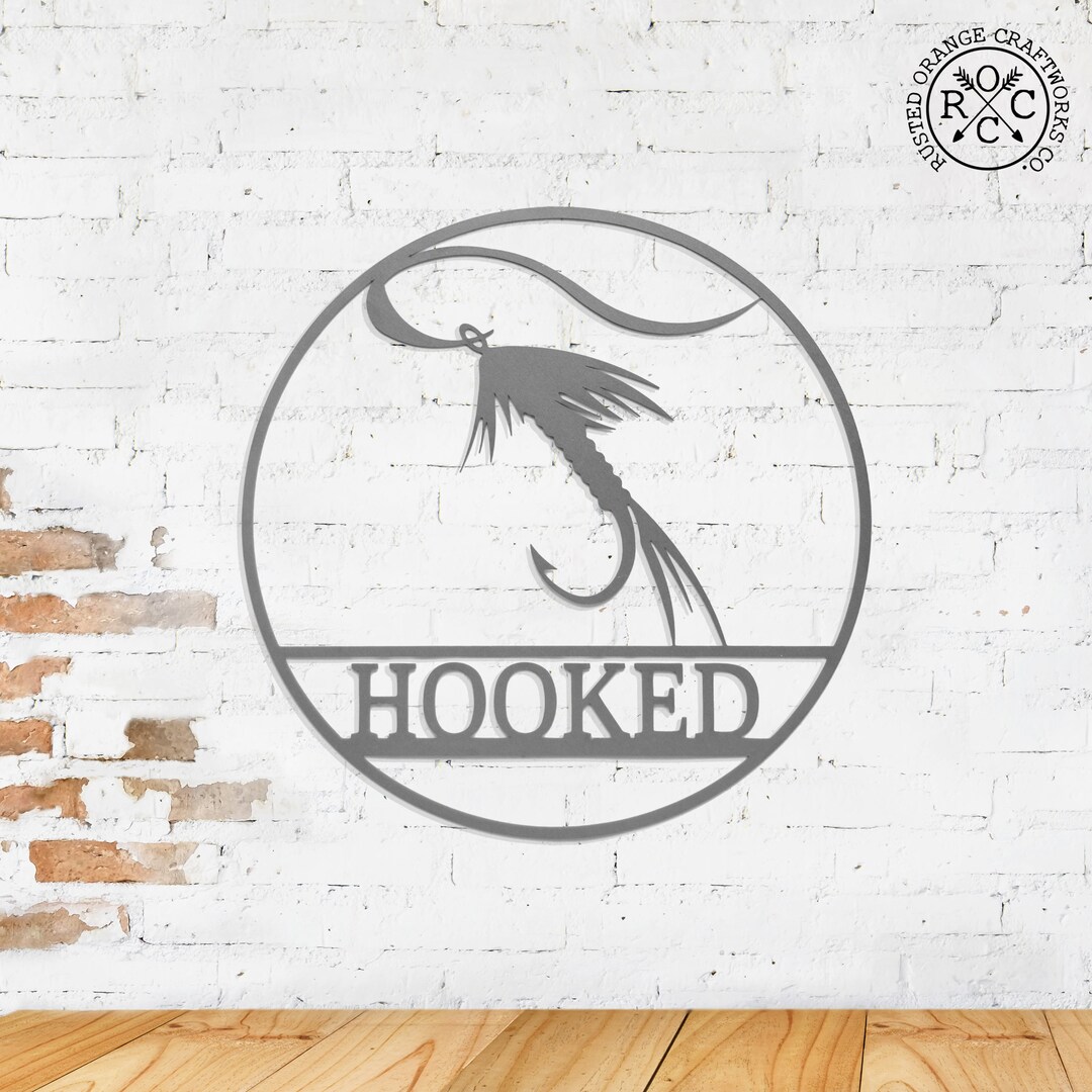 Custom Fly Fishing Metal Sign: Mountain Decor, Great Outdoor Wildlife ...
