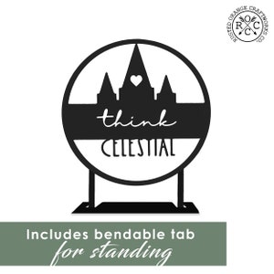 Think Celestial LDS Tabletop Plaque: Temple Silhouette, Christmas Decor ...