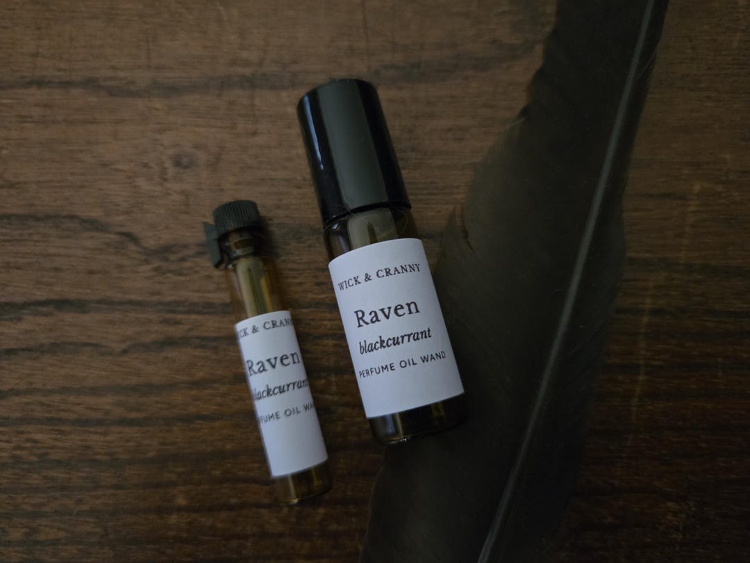 RAVEN Perfume Oil, Literary Perfume Roll on ~ Black Currant, Jasmine ...