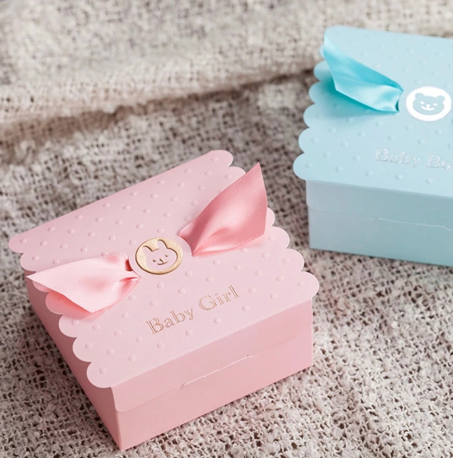 Baby Shower Favor Boxes - Pink or Blue Boxes - 10 Pack - Gender Reveal ...
