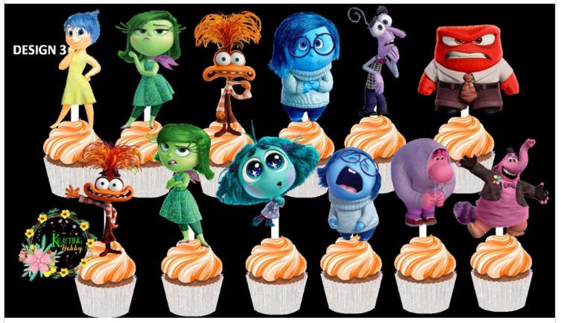 Minions Cupcake Toppers L Inside Out 2 Cupcake Toppers L Princess ...