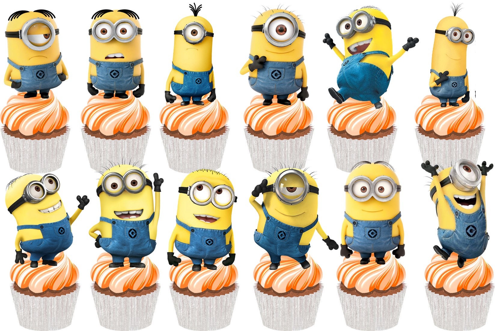 Minions Cupcake Toppers L Inside Out 2 Cupcake Toppers L Princess ...