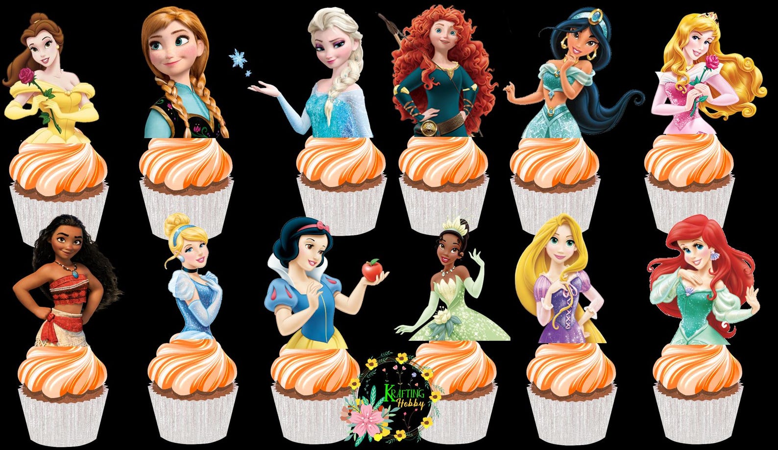 Minions Cupcake Toppers L Inside Out 2 Cupcake Toppers L Princess ...