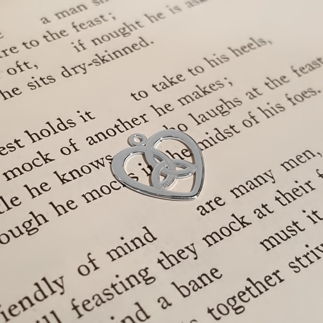 Trinity Knot in Heart Charm Laser Cut Sterling Silver Nickel Free - Etsy