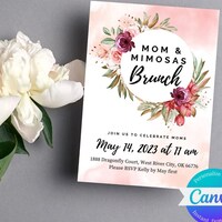 Editable Mother's Day Celebration Invitation Canva Template, Use for ...