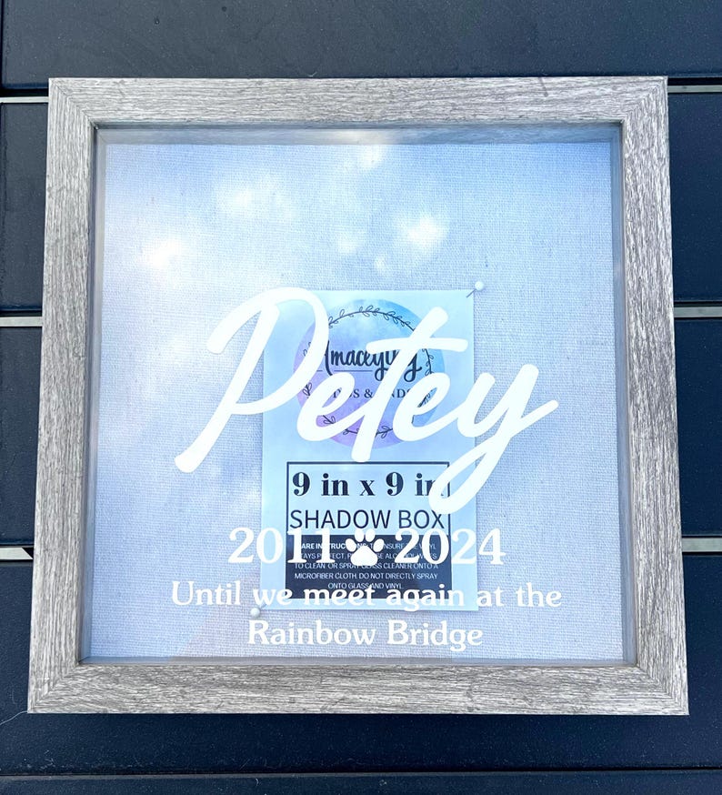 Cat Memorial Shadowbox Custom Pet Memory Box Kitty Personalized Frame ...