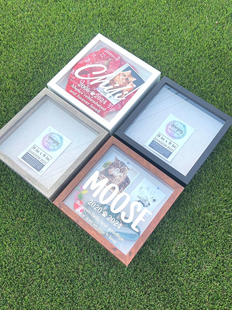 Cat Memorial Shadowbox Custom Pet Memory Box Kitty Personalized Frame ...