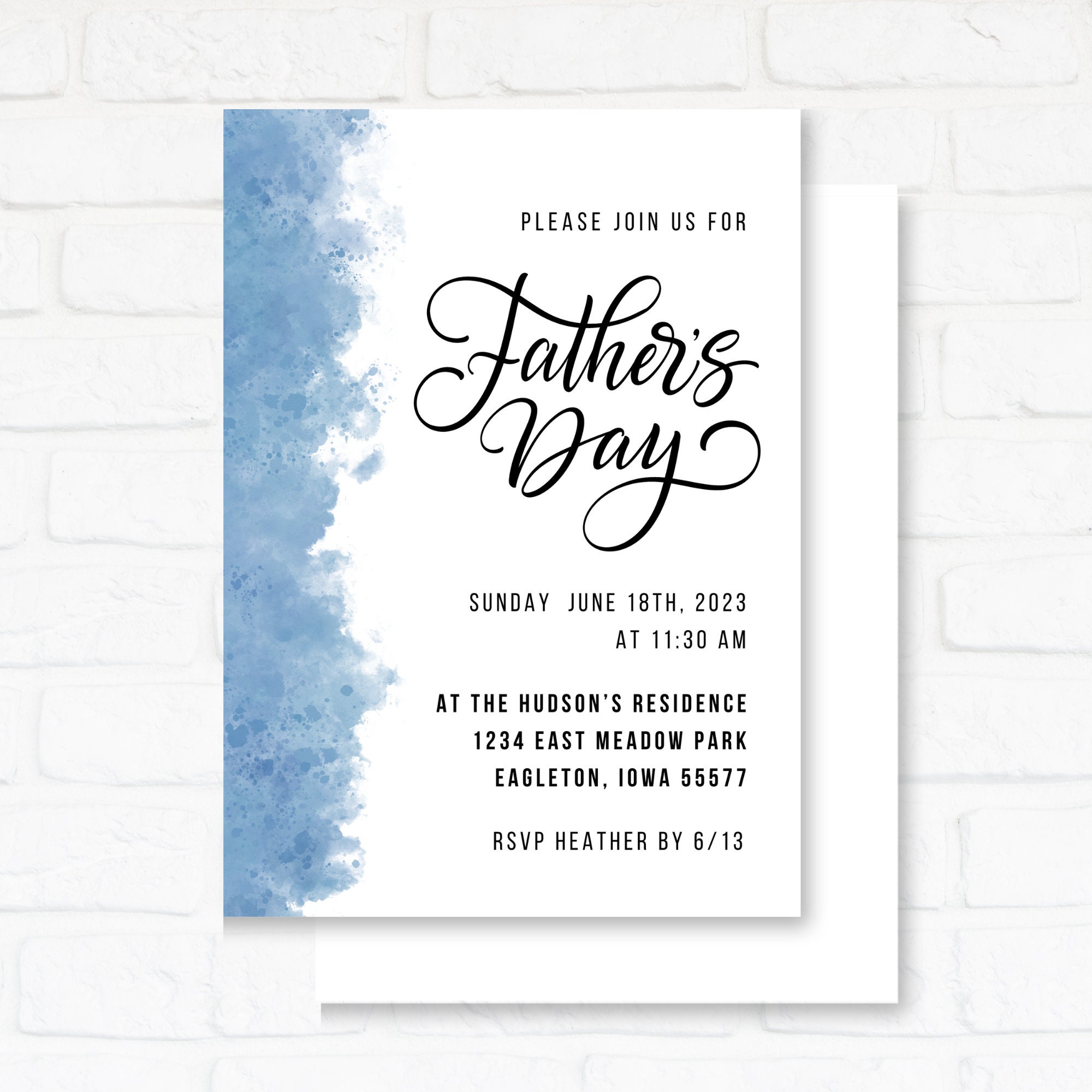 Personalized Father's Day Party Invitation: Editable Canva Template ...
