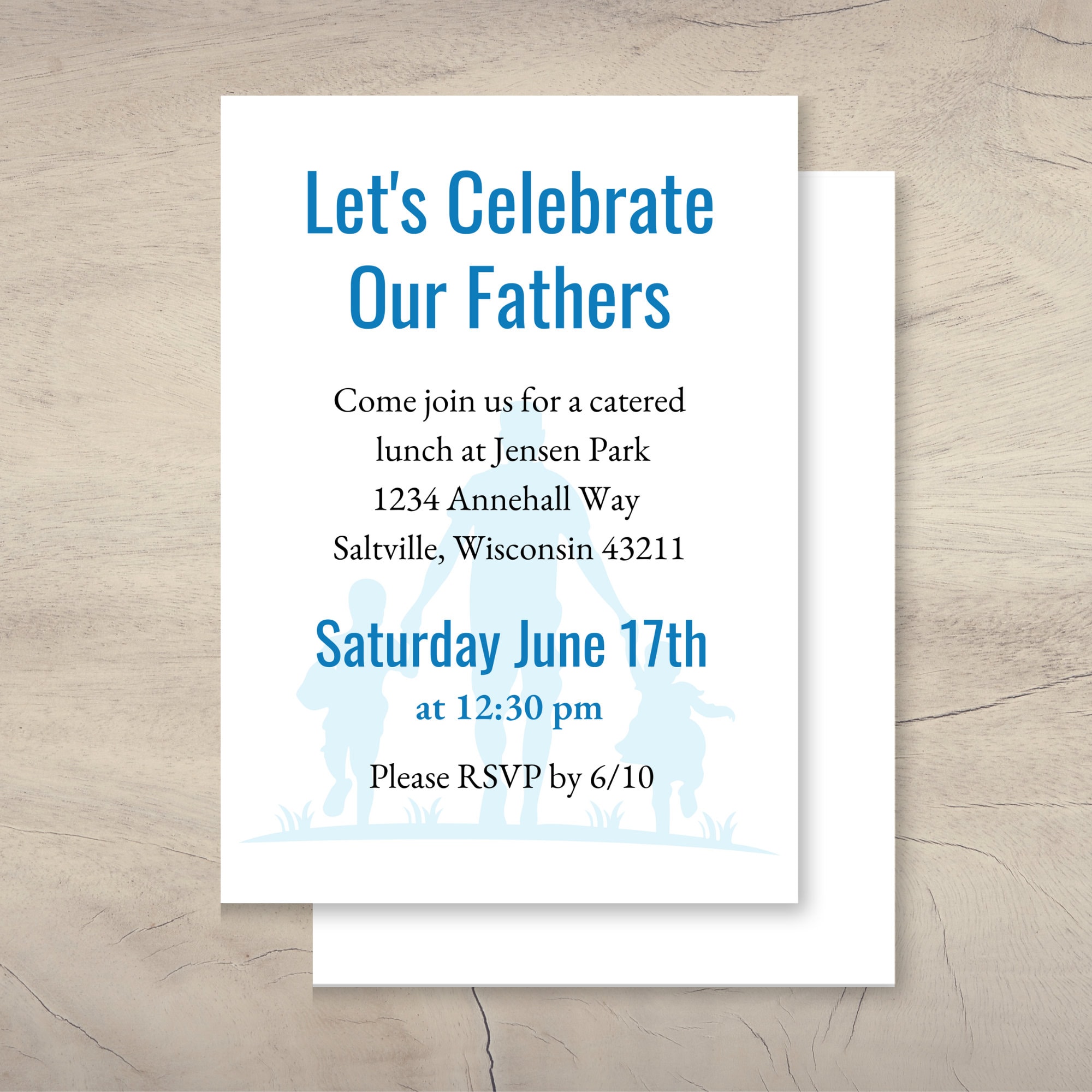Editable Father's Day Party Invitation Customizable Classic Invite ...