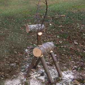 1 Rustic Log Reindeer, Outdoor Christmas Decor, Wooden Deer, Primitive ...