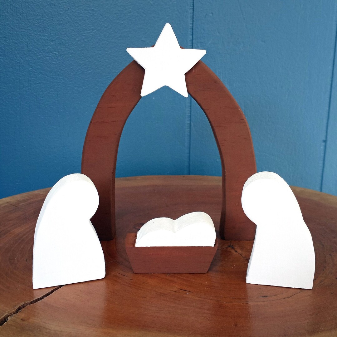Handmade Rustic Wood Nativity Set: Farmhouse Christmas Decor - Etsy