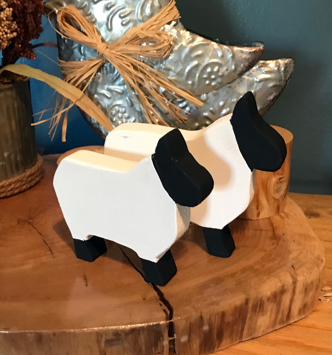 Handmade Wooden Lamb Set: Rustic Spring Decor - Etsy