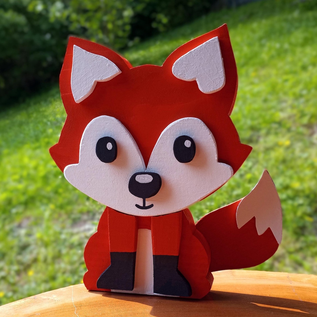 Wooden Fox, Woodland Creatures, Fox Decor, Woodland Nursery, Forest ...