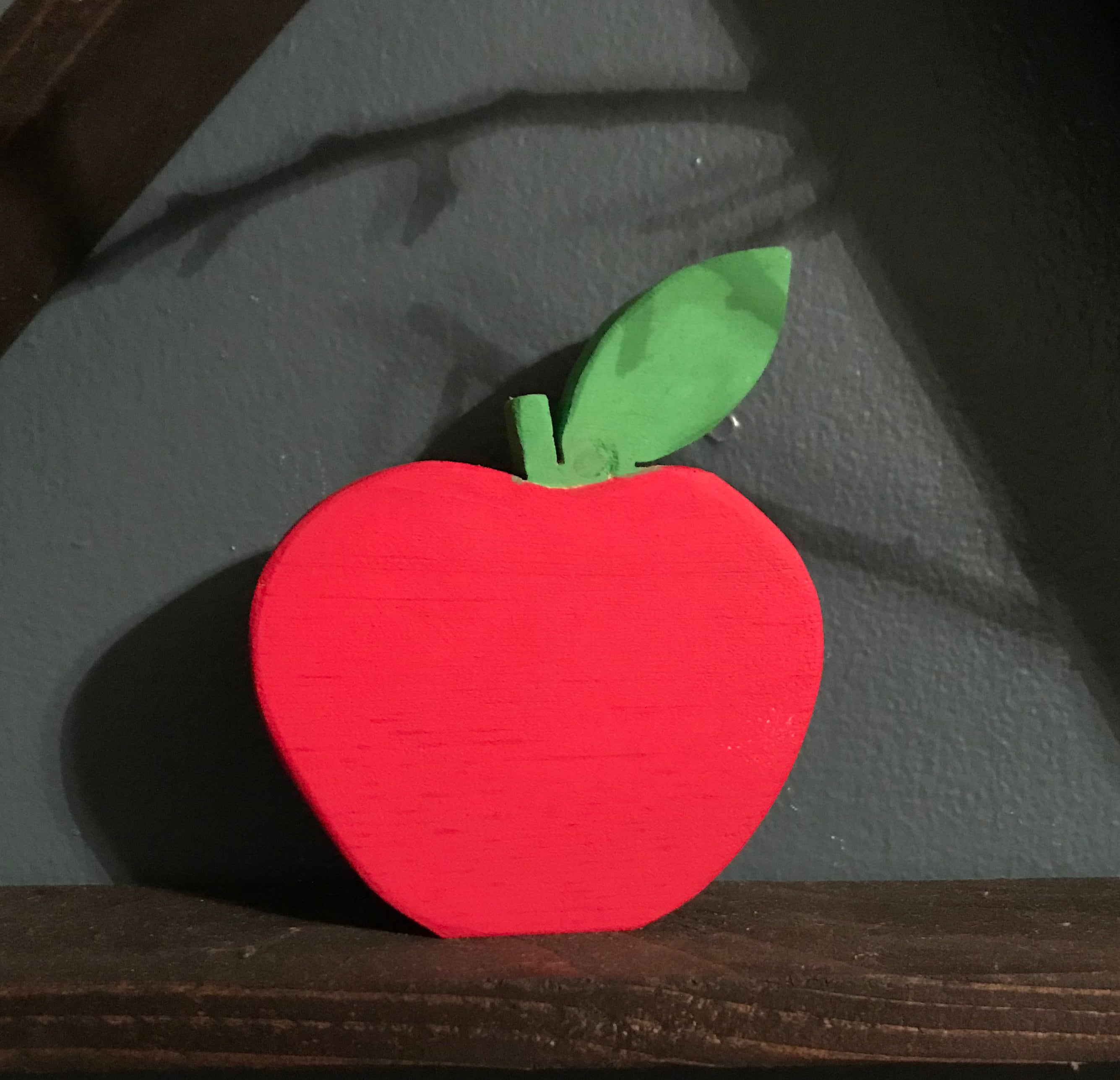 Wooden Red Apple, Farmhouse Decor, Teacher Gift, Fall Decor, Red Apple ...