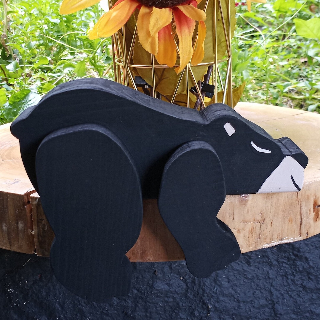 Wooden Bear Shelf Sitter, Woodland Nursery, Rustic Shelf Decor, Wood ...