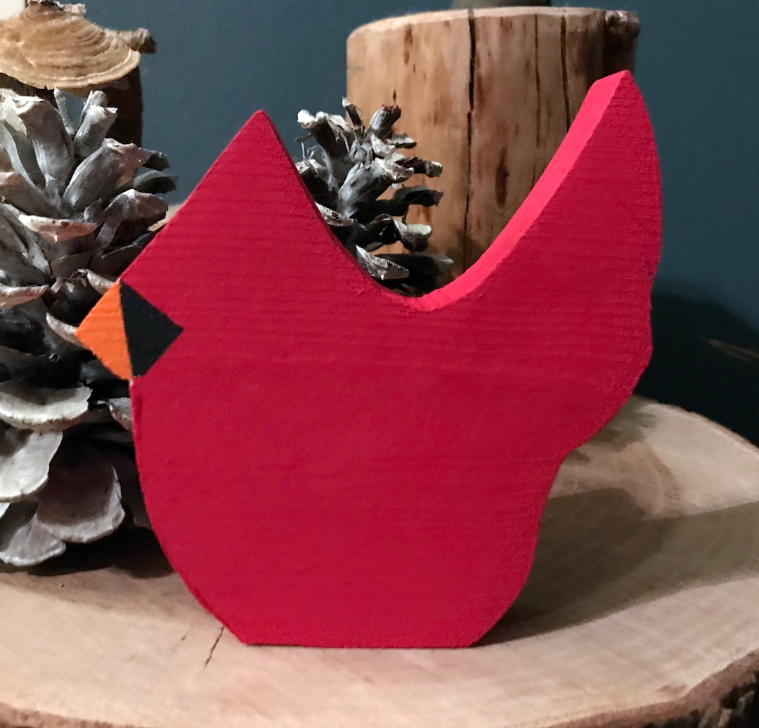 Wooden Red Cardinal, Cardinal Decor, Woodland Animals, Christmas Decor ...