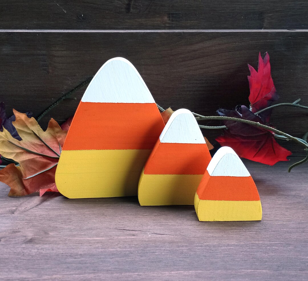 Wooden Candy Corn Set: Fall & Autumn Thanksgiving Decor - Etsy