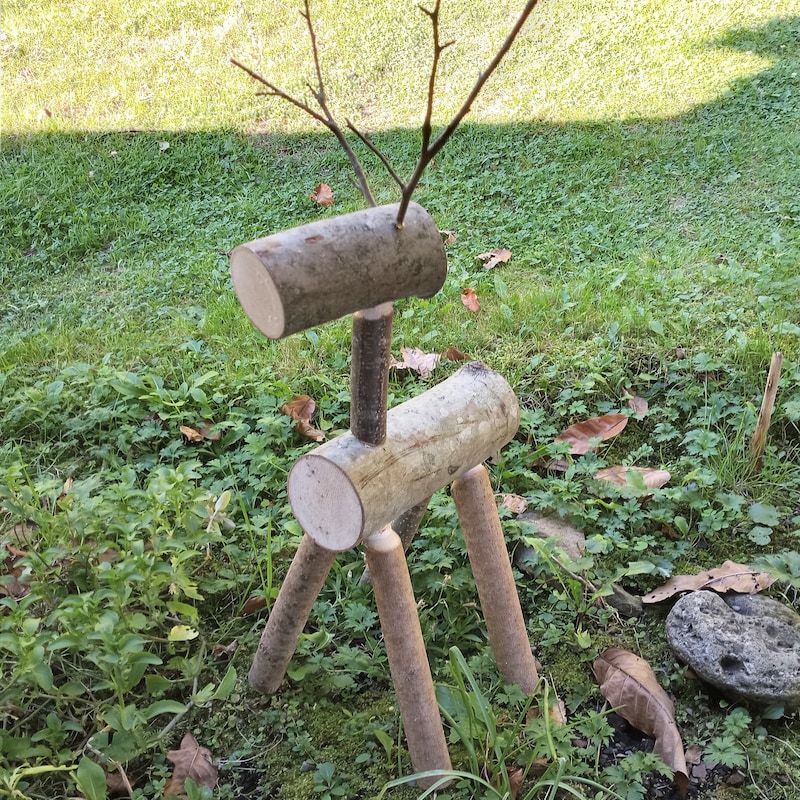 Log Reindeer - Etsy
