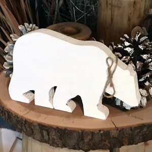 Wooden Polar Bear, Christmas Bear, Polar Bear, Holiday Bear, Rustic ...
