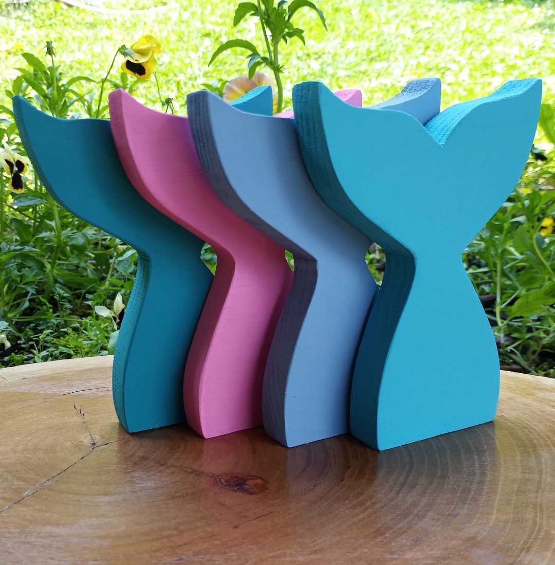 Wooden Mermaid Tails, Summer Decor, Summer Tiered Tray, Beach Décor ...