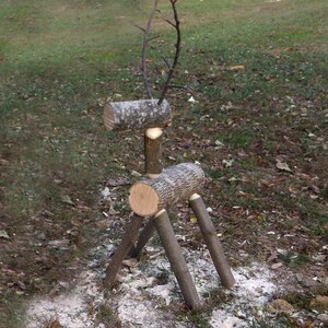 2 Rustic Log Reindeer, Wooden Reindeer, Nordic Wood Reindeer, Outdoor ...