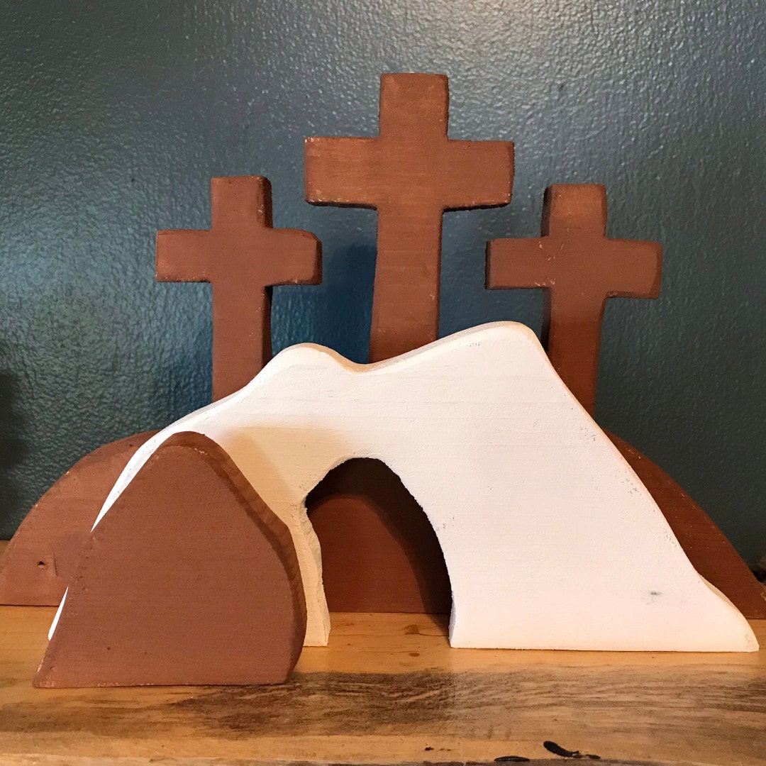 Handmade Wooden Empty Tomb Easter Scene: Rustic Christian Decor - Etsy