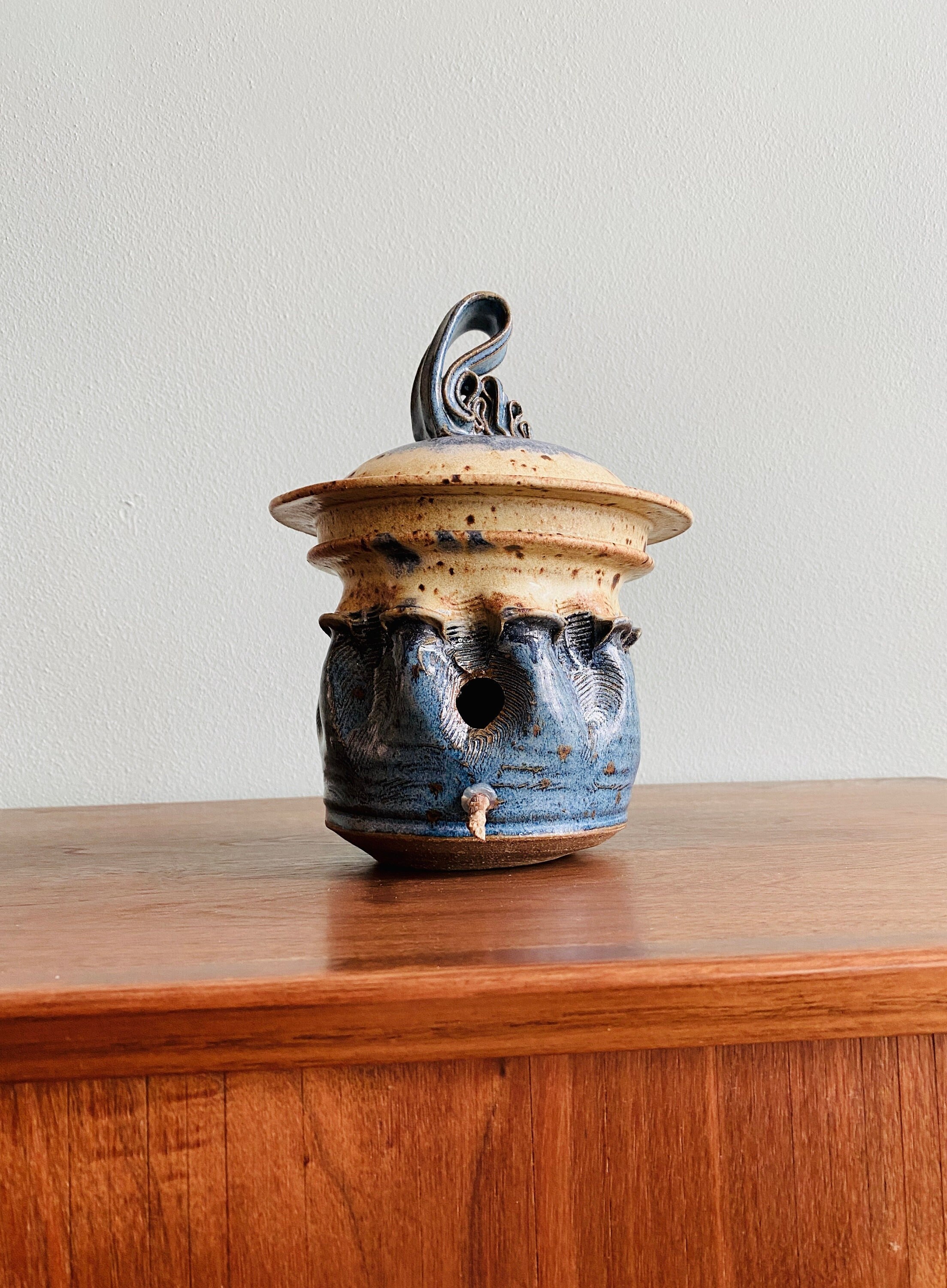 Magical Pottery Birdhouse Signed Carasco / Vintage Handmade - Etsy