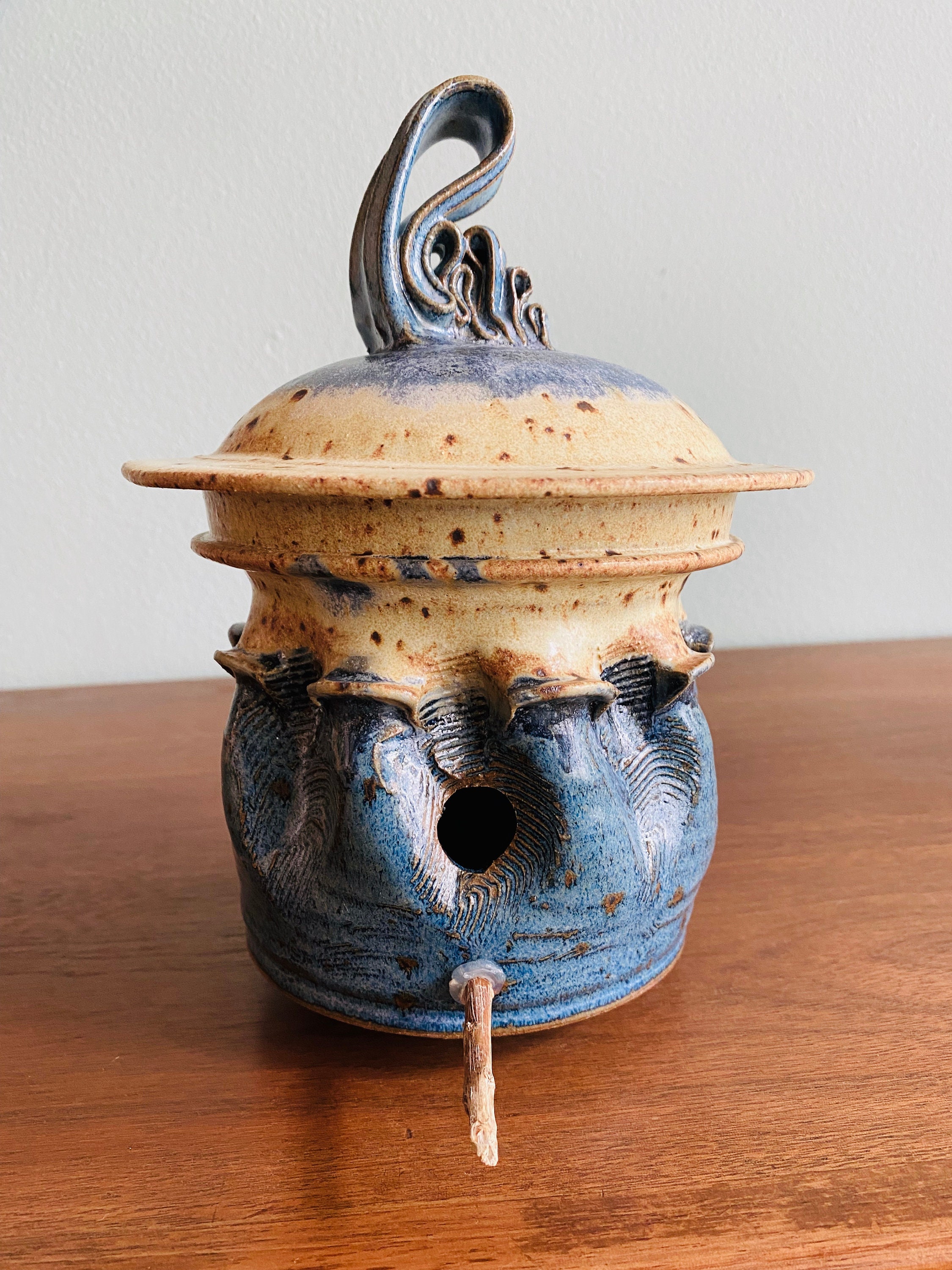 Magical Pottery Birdhouse Signed Carasco / Vintage Handmade - Etsy